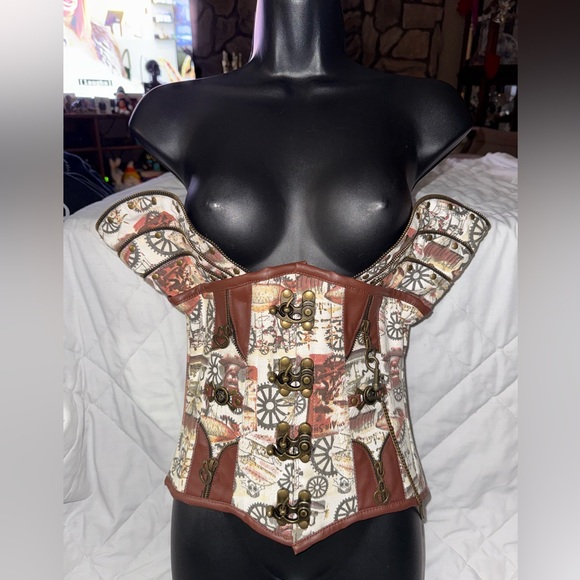Corsettery | Tops | Steampunk With Boning Tie Back Coset | Poshmark
